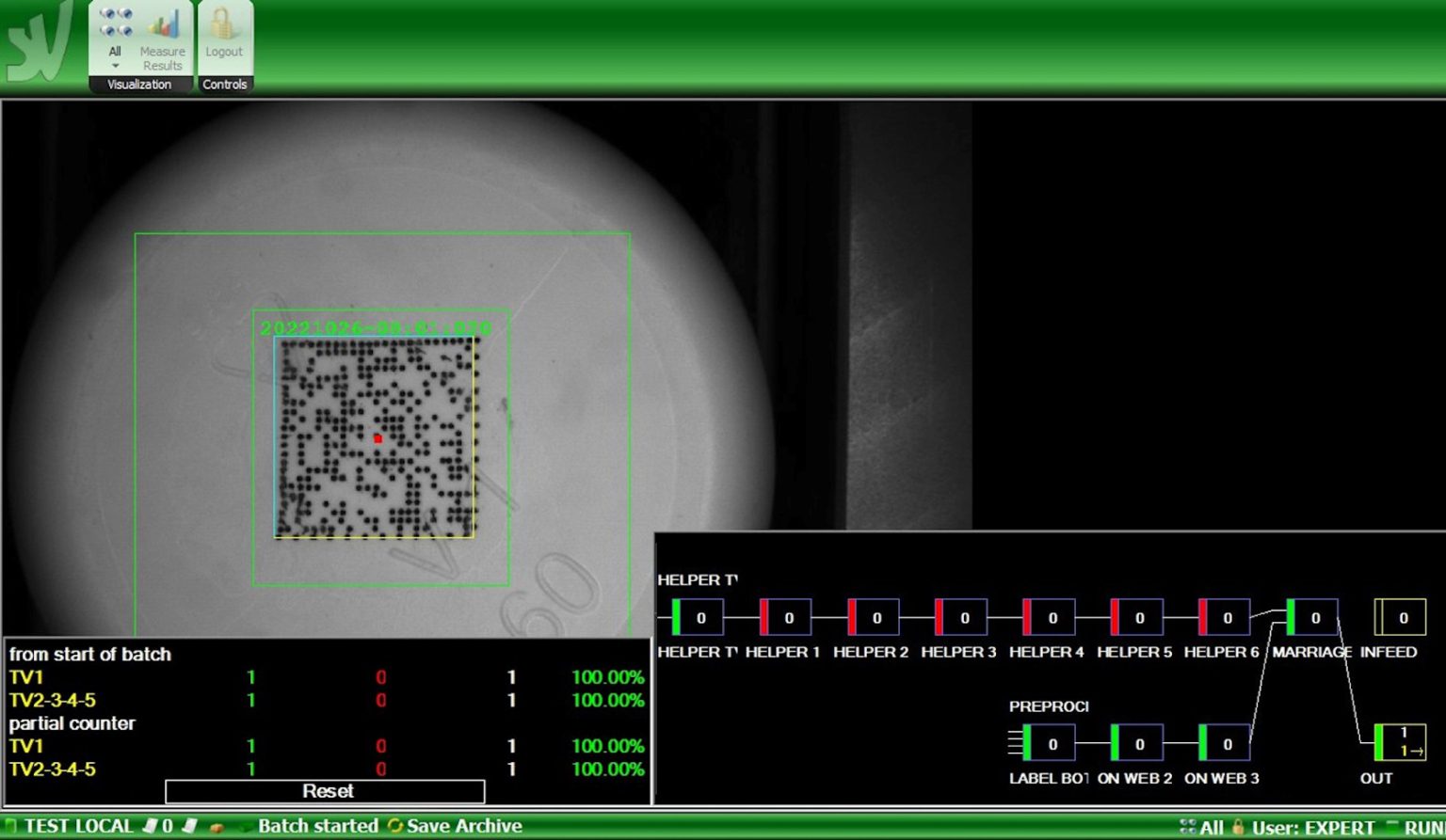 Helper code Print and check round containers: Track 360